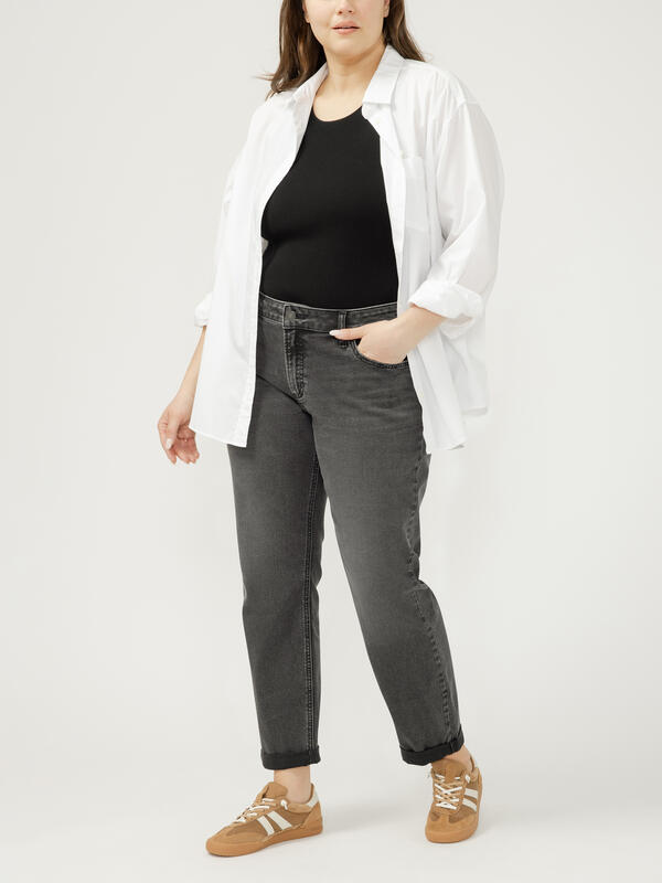 Buy Boyfriend Mid Rise Slim Leg Luxe Stretch Jeans Plus Size for CAD 98 ...
