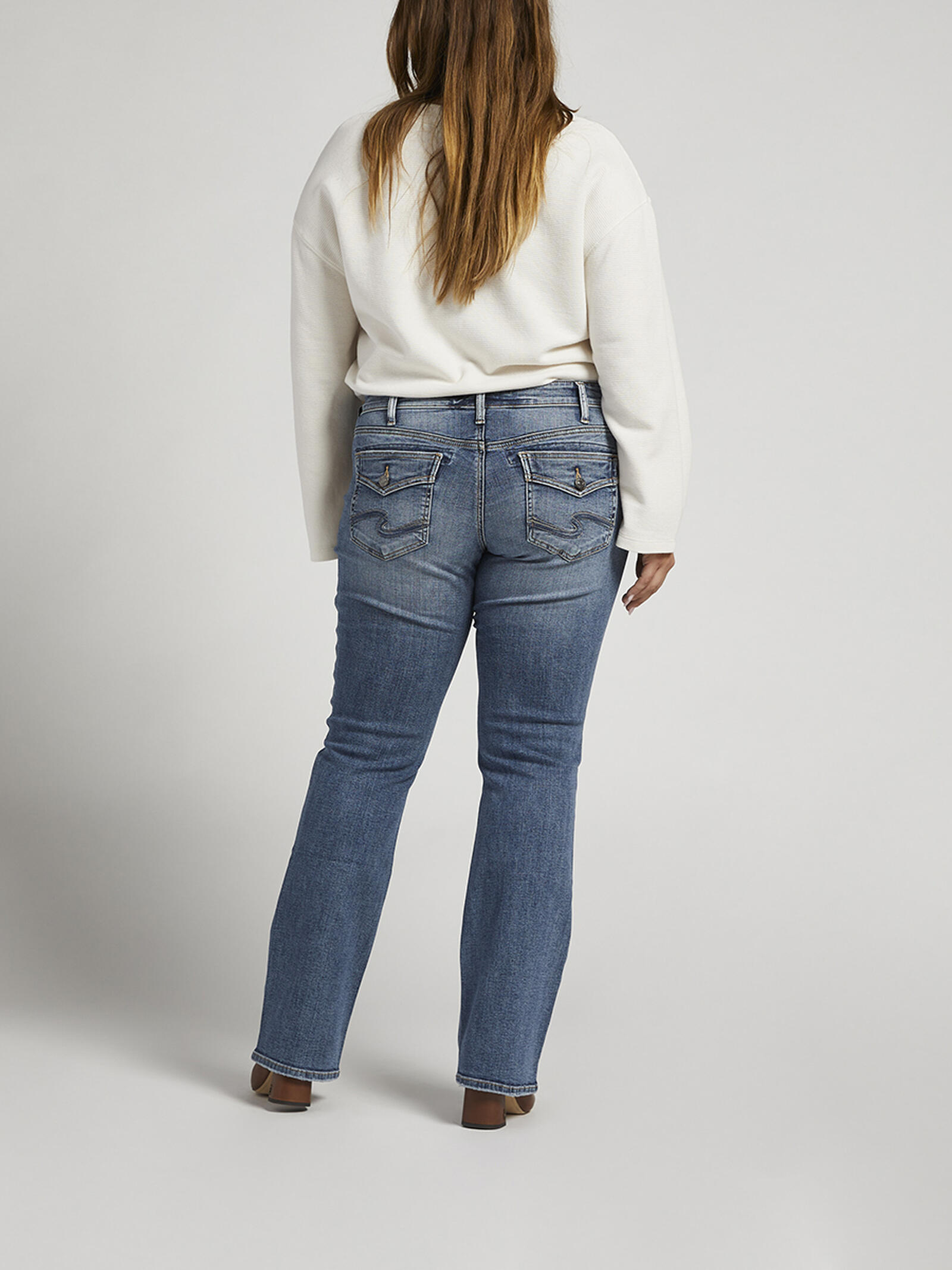 Buy Britt Low Rise Slim Bootcut Jeans Plus Size for CAD 108.00 | Silver ...