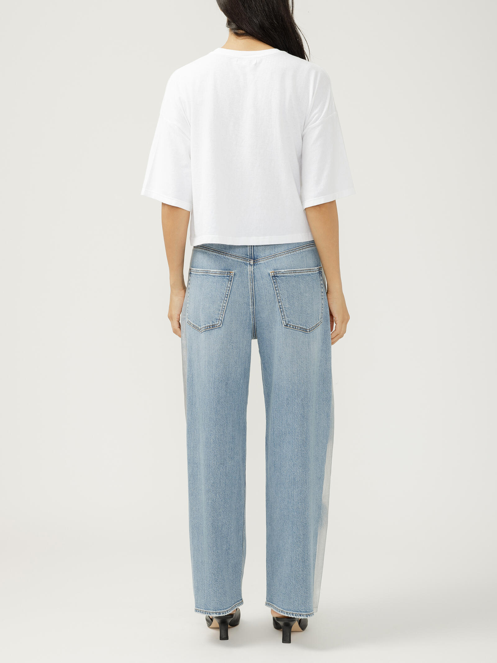 Buy Silver Coated Be Easy High Rise Wide Leg Jeans for CAD 148.00 ...